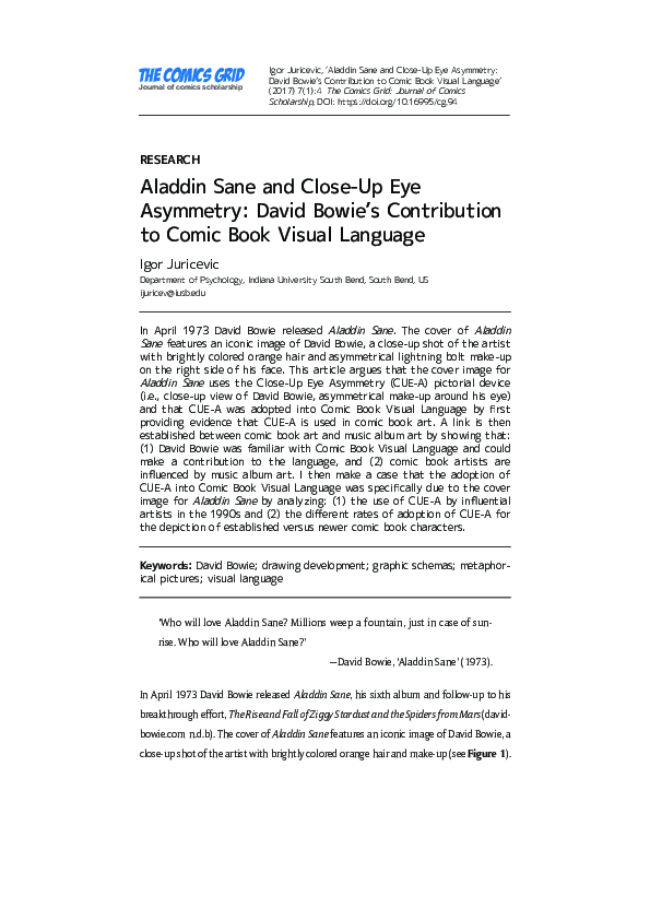 (PDF) Aladdin Sane and Close-Up Eye Asymmetry: David Bowie’s Contribution to Comic Book Visual ...