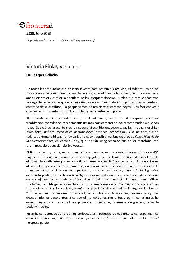 (PDF) Victoria Finlay y el color