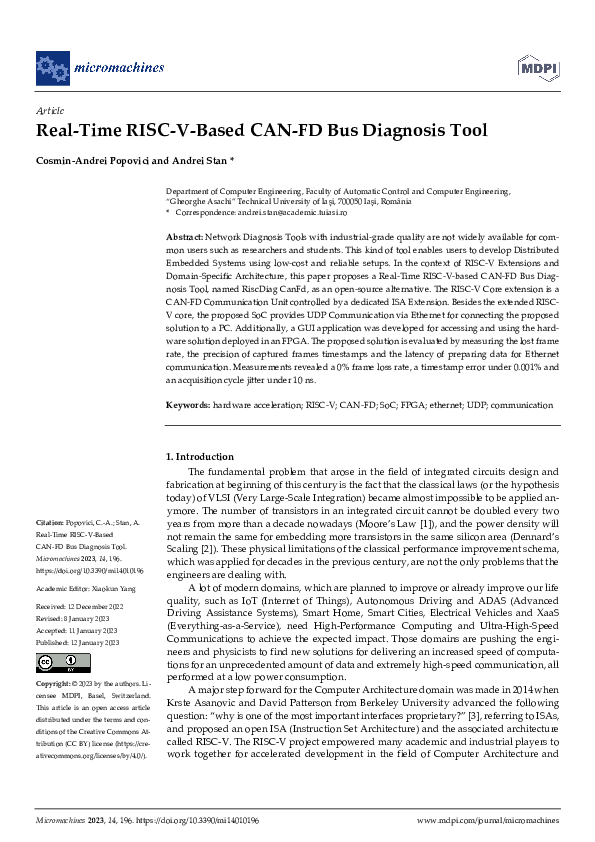 (PDF) Real-Time RISC-V-Based CAN-FD Bus Diagnosis Tool