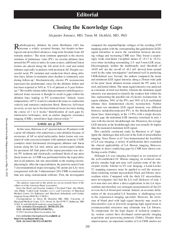 (PDF) Closing the knowledge gaps