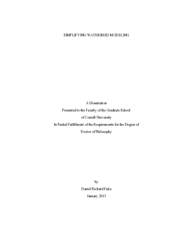 (PDF) Simplifying Watershed Modeling