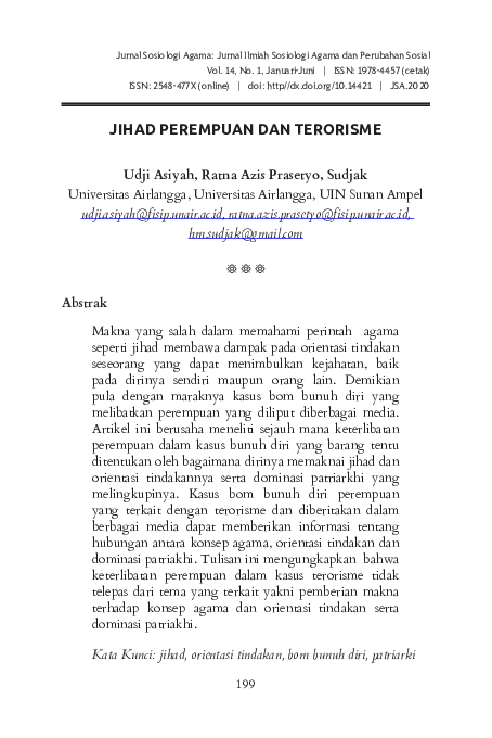 (PDF) Jihad Perempuan Dan Terorisme