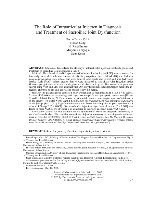 (PDF) The Role of Intraarticular Injecton in Diagnosis and Treatment of ...
