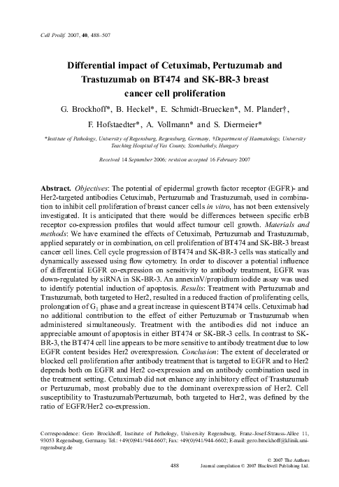(PDF) Differential impact of Cetuximab, Pertuzumab and Trastuzumab on ...