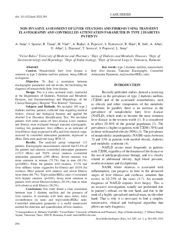 (PDF) Non-invasive Assessment of Liver Steatosis and Fibrosis Using Transient Elastography and ...