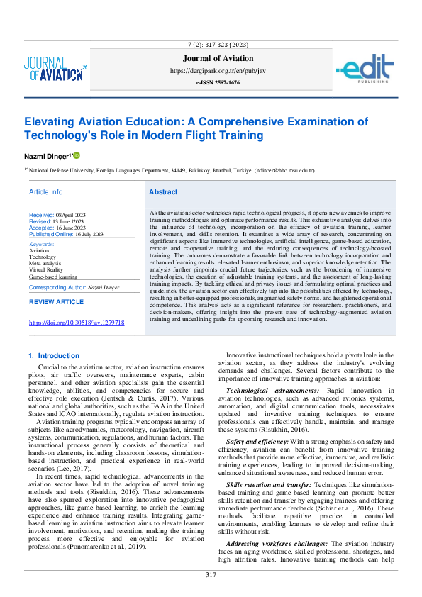 (PDF) Elevating Aviation Education: A Comprehensive Examination of ...