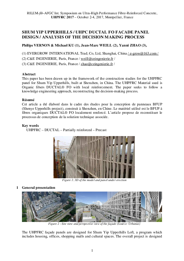 (PDF) SHUM YIP UPPERHILLS / UHPC DUCTAL FO FACADE PANEL DESIGN / ANALYSIS OF THE DECISION MAKING ...