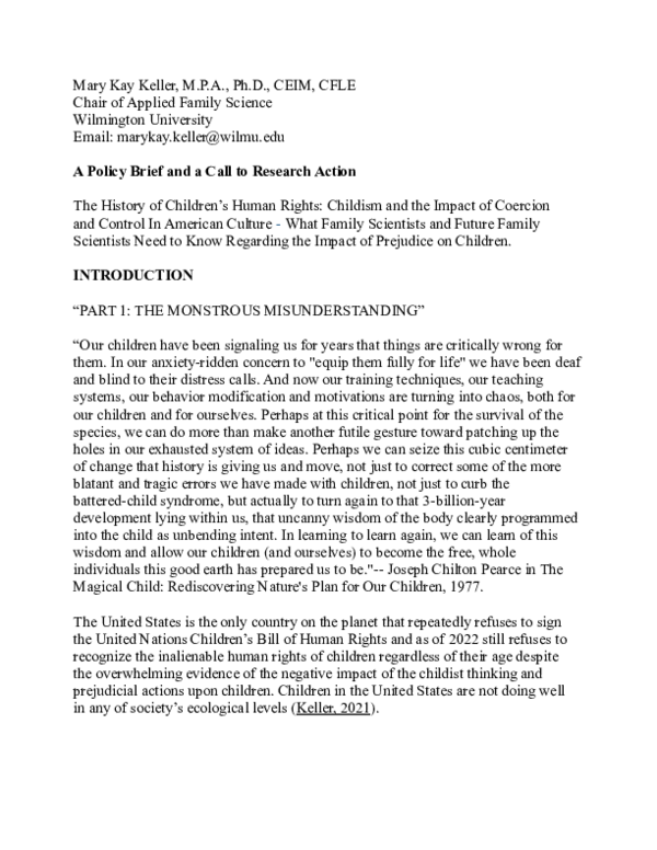 (PDF) The History of Children's Human Rights: Childism and the Impact ...