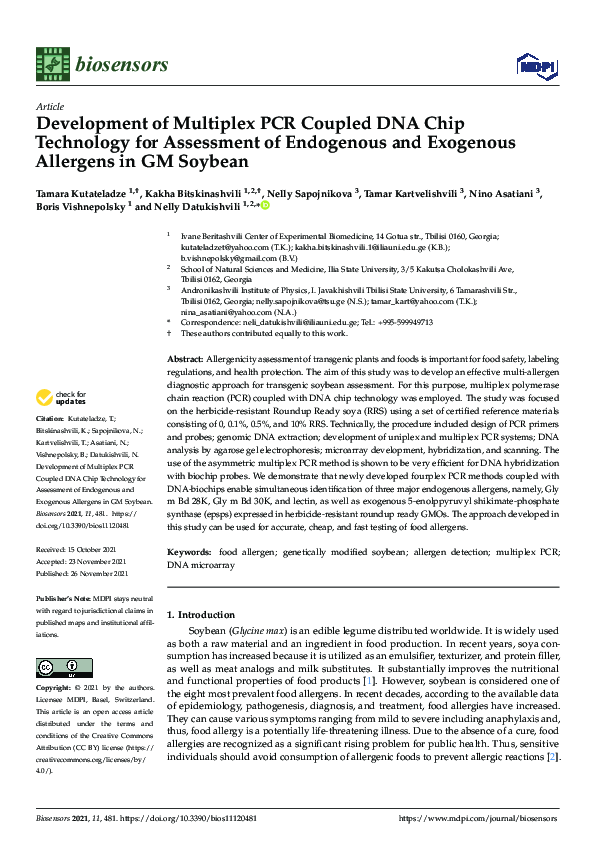 (PDF) Threshold Level and Traceability of Roundup Ready® Soybeans in Tofu Production | Milan ...