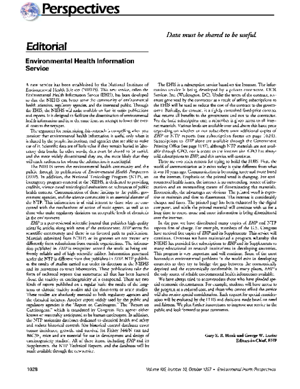 (PDF) Environmental Health Information Service