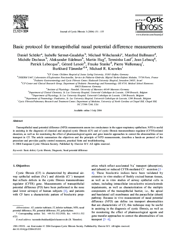 (PDF) Basic protocol for transepithelial nasal potential difference ...