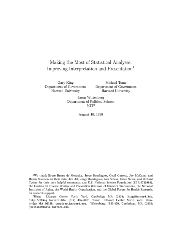 (PDF) Making the Most of Statistical Analyses: Improving Interpretation ...