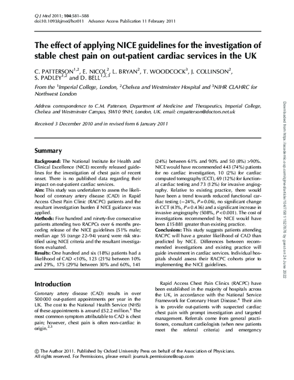 (PDF) The effect of applying NICE guidelines for the investigation of ...