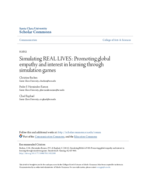 (PDF) Simulating REAL LIVES