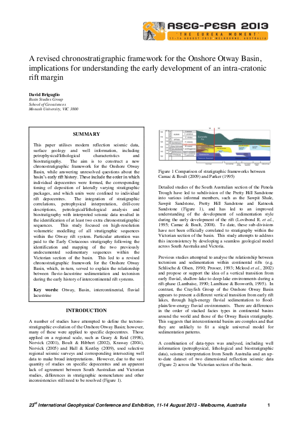 (PDF) A revised chronostratigraphic framework for the Onshore Otway ...
