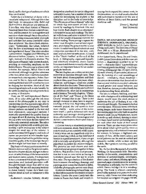 (PDF) Dance, Sex and Gender: Signs of Identity, Dominance, Defiance ...