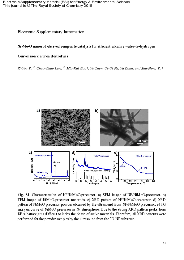 (PDF) Ni–Mo–O nanorod-derived composite catalysts for efficient ...