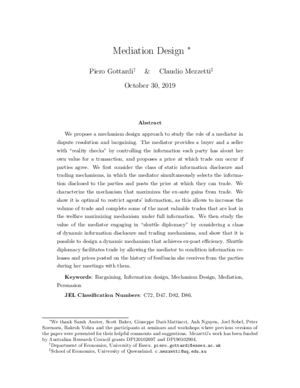 (PDF) Mediation Design ∗