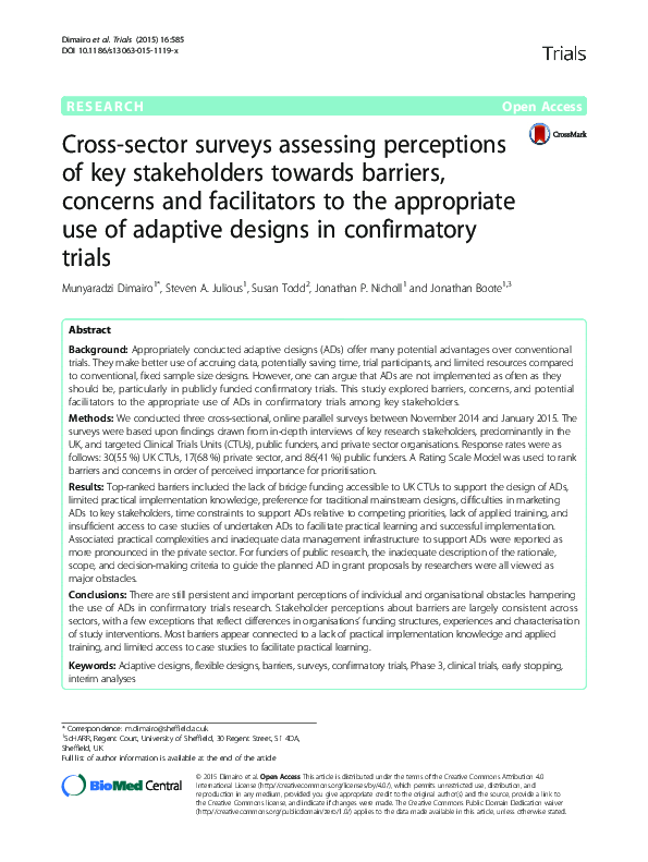 (PDF) Cross-sector surveys assessing perceptions of key stakeholders ...