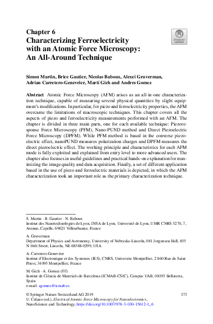 (PDF) Characterizing Ferroelectricity with an Atomic Force Microscopy ...