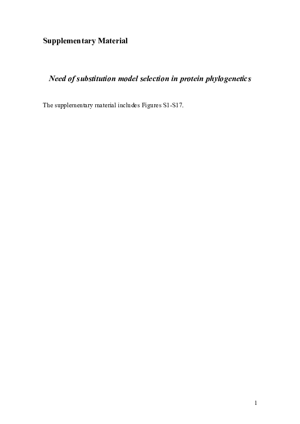 (PDF) Need for substitution model selection in phylogenetics