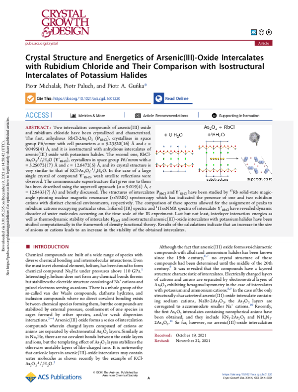 (PDF) Crystal Structure and Energetics of Arsenic(III)-Oxide ...