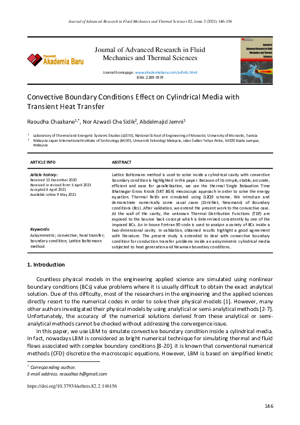 (PDF) Convective Boundary Conditions Effect on Cylindrical Media with ...