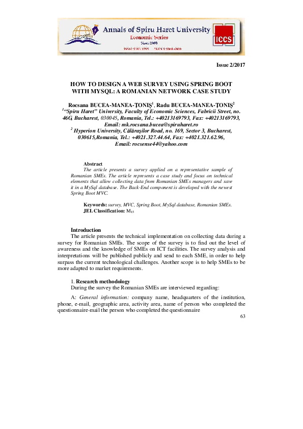 Pdf How To Design A Web Survey Using Spring Boot With Mysql A