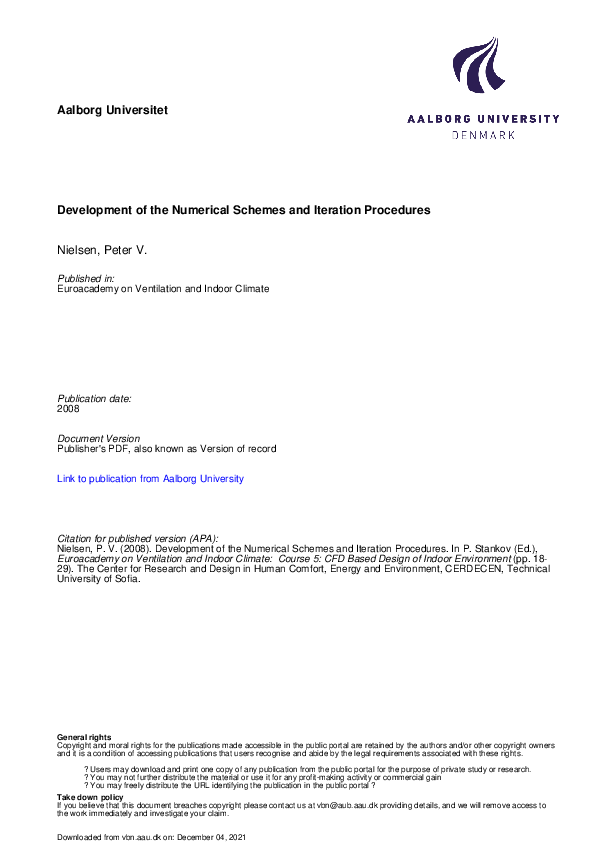 Pdf Development Of The Numerical Schemes And Iteration Procedures