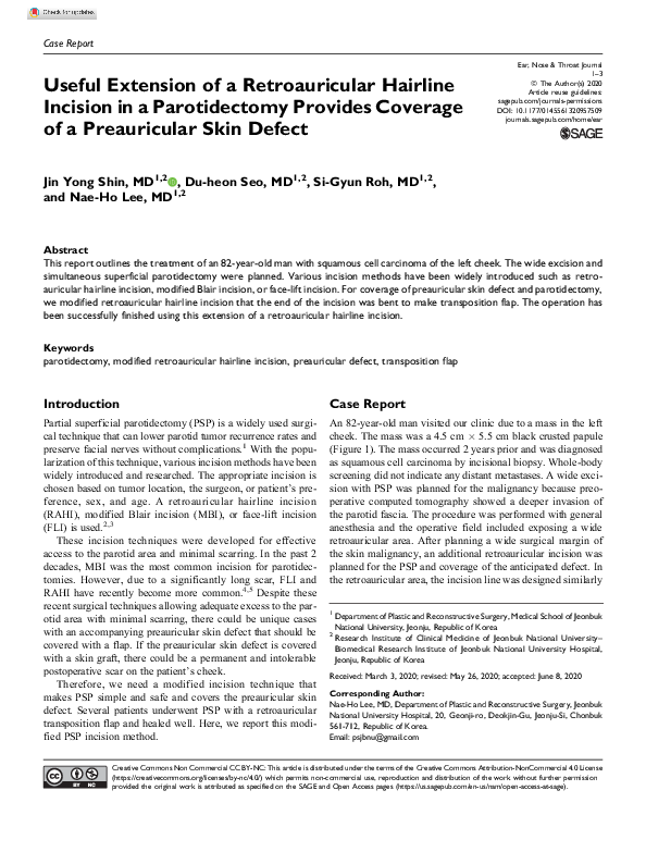 (PDF) Useful Extension of a Retroauricular Hairline Incision in a ...