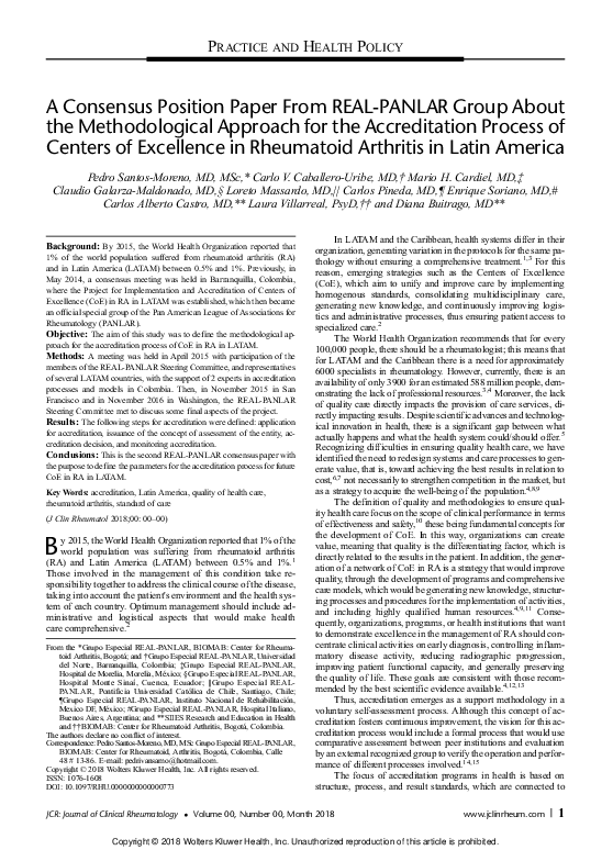 (PDF) A Consensus Position Paper From REAL-PANLAR Group About the ...