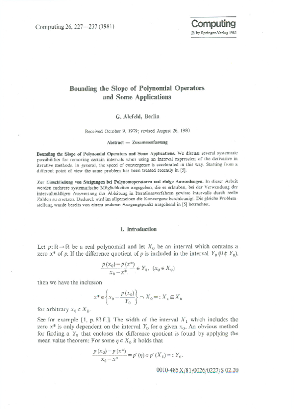 (PDF) Bounding Polynomial Operators' Slopes for Enhanced Convergence