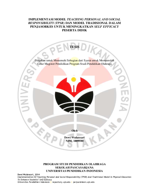(PDF) Implementasi Model Teaching Personal and Social Responsibility ...