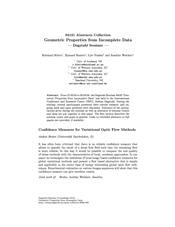 (PDF) 04131 Abstracts Collection – Geometric Properties from Incomplete ...
