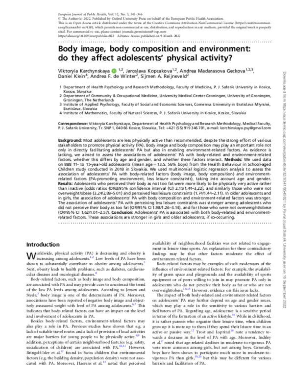 (PDF) Body image, body composition and environment: do they affect ...