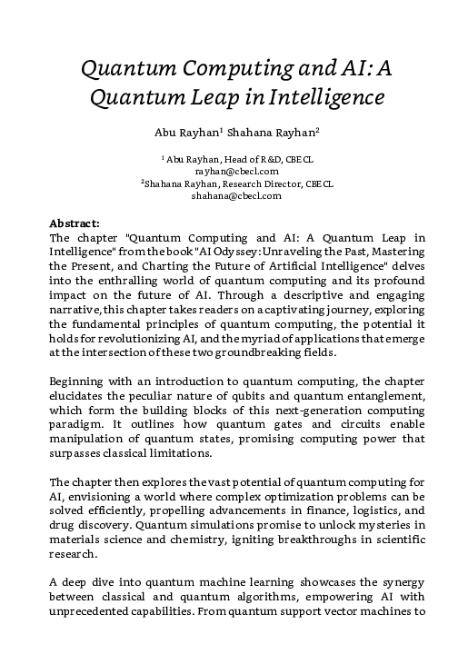 (PDF) Quantum Computing and AI: A Quantum Leap in Intelligence