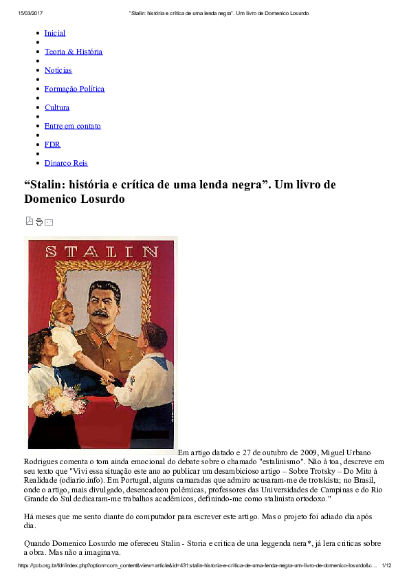 (PDF) 5/03/2017 "Stalin: história e crítica de uma lenda negra". Um ...