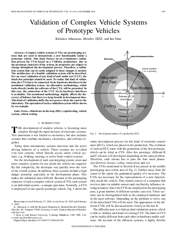 (PDF) Validation of Complex Vehicle Systems of Prototype Vehicles