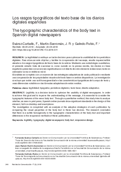 (PDF) Los rasgos tipográficos del texto base de los diarios digitales españoles