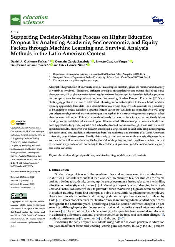 (PDF) Supporting Decision-Making Process on Higher Education Dropout by ...
