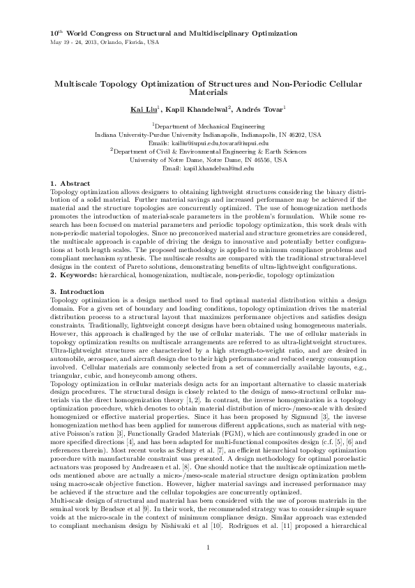 Pdf Multiscale Topology Optimization Of Structures And Periodic Cellular Materials Andres