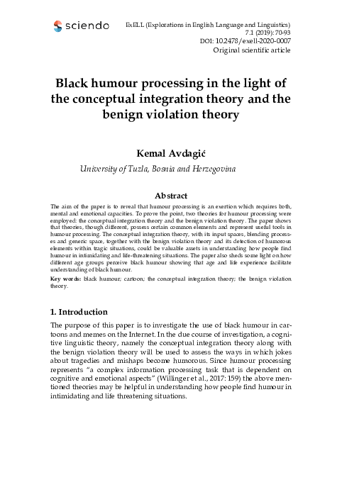 (PDF) Black humour processing in the light of the conceptual ...