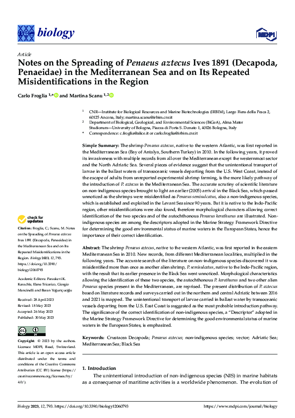 (PDF) Notes on the Spreading of Penaeus aztecus Ives 1891 (Decapoda ...