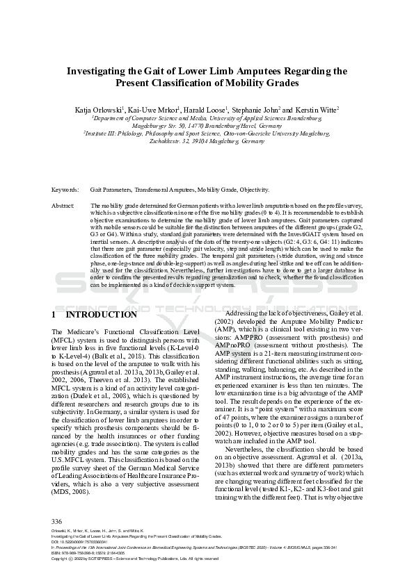 (PDF) Investigating the Gait of Lower Limb Amputees Regarding the ...
