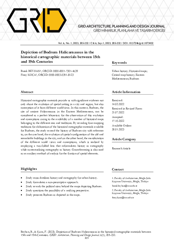 (PDF) Depiction of Bodrum Halicarnassus in the historical cartographic ...