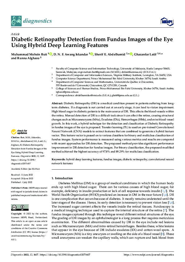 (PDF) Diabetic Retinopathy Detection from Fundus Images of the Eye ...