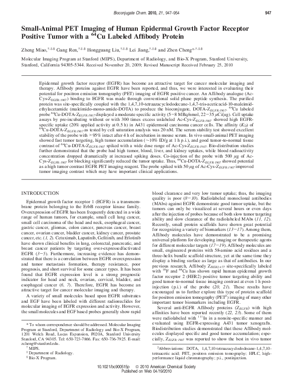 (PDF) Small-Animal PET Imaging of Human Epidermal Growth Factor ...