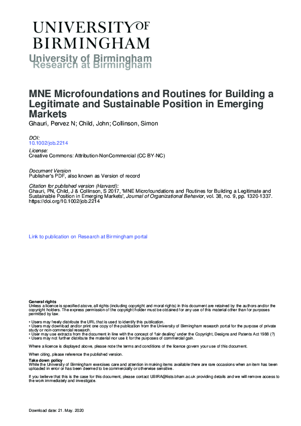 (PDF) MNE microfoundations and routines for building a legitimate and ...