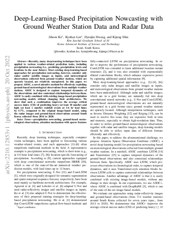 (PDF) Deep-Learning-Based Precipitation Nowcasting with Ground Weather ...