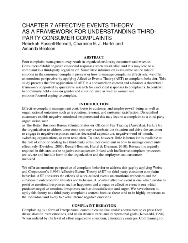 (PDF) Affective events theory as a framework for understanding third ...